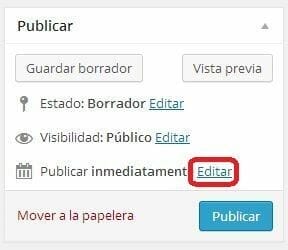 Cómo programar un post en WordPress. Recursos del blog profesional
